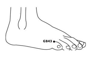 GB 43 Acupuncture Point(Xiaxi) or Gallbladder 43 - PeakMassager